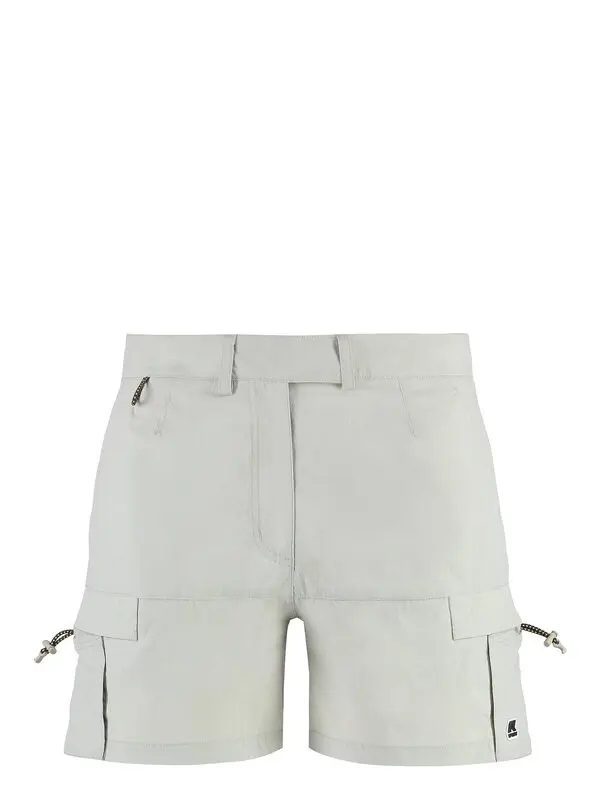 K-WAY Mini Nylon Shorts With Multiple Pockets - Beige