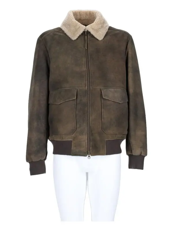 COLAMARINO Textured Suede Moto Leather Jacket For - Multicolour