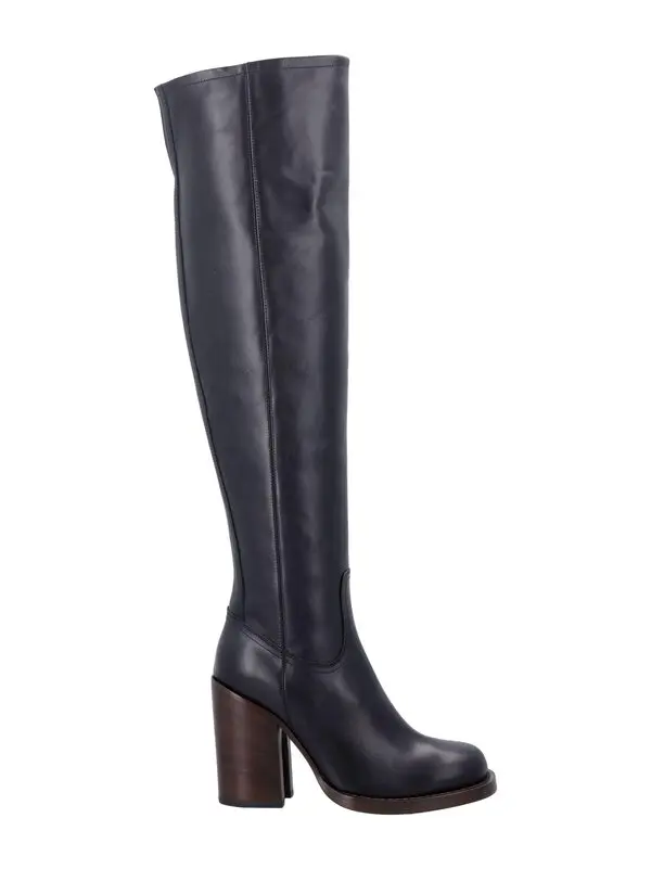 Dries Van Noten Tall Leather Knee-high Boots - Nero
