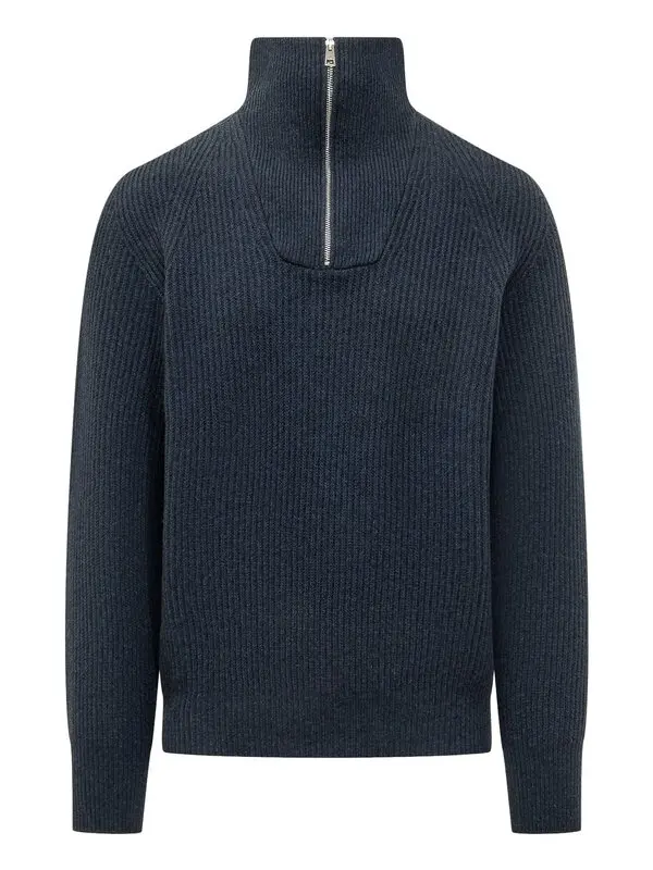 AMARANTO Mezza Half-zip Knit - Navy