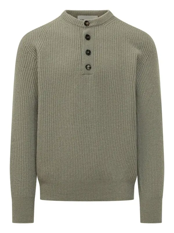 AMARANTO Serafino Knit Top - Salvia