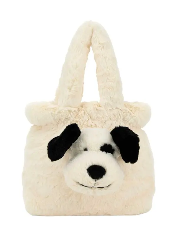 JELLYCAT Rufferty Puppy Mini Eco Fur Handbag - White