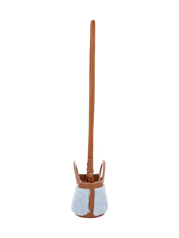 Marni Mini Faux Fur Bucket Bag - Azure