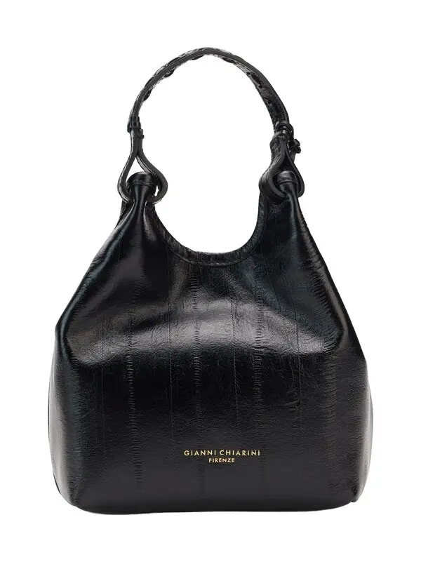 GIANNI CHIARINI Dua Mini Leather Handbag, 19 X 20 X 10 Cm Double-handle - Black