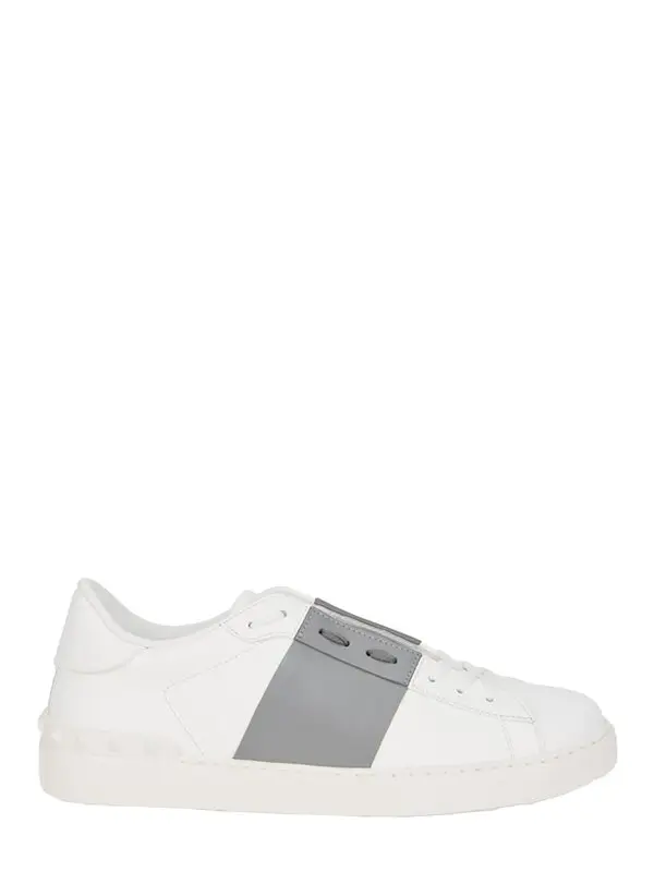 Valentino Garavani Modern Mini-side Stripe Synthetic Leather Sneakers For - White