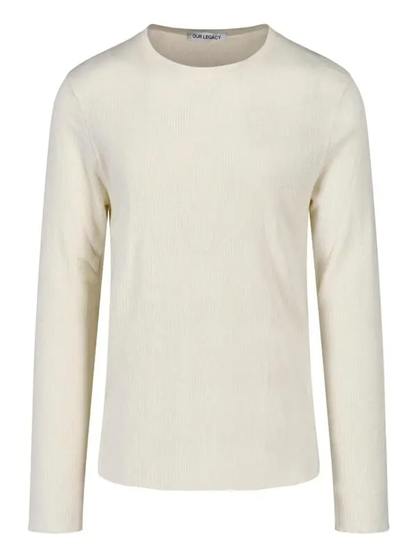 Our Legacy Ribbed Long Sleeve Sweater - Cream
