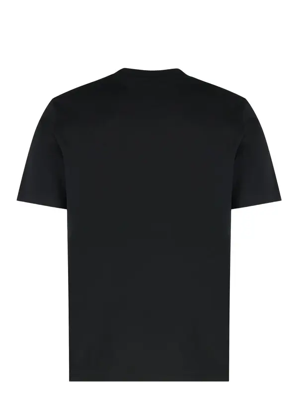 BOSS Cotton T-shirt With Contrast Logo - Black