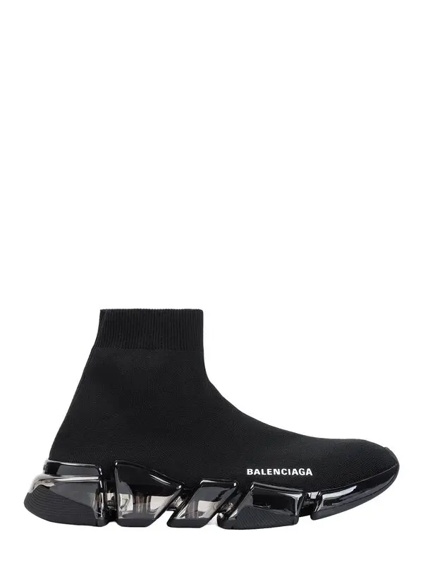 Balenciaga Speed 2.0 Full Clear Sole Recycled Knit Sneaker - Black