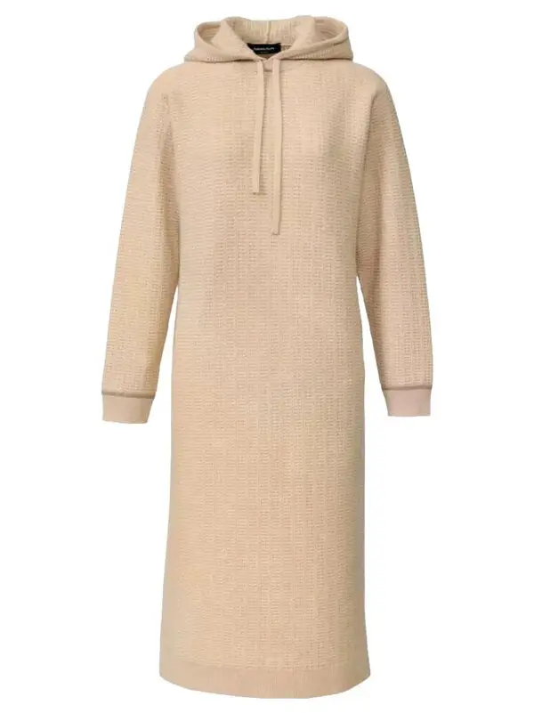 Fabiana Filippi Waffle-knit Drawstring Midi Dress - Neutrals