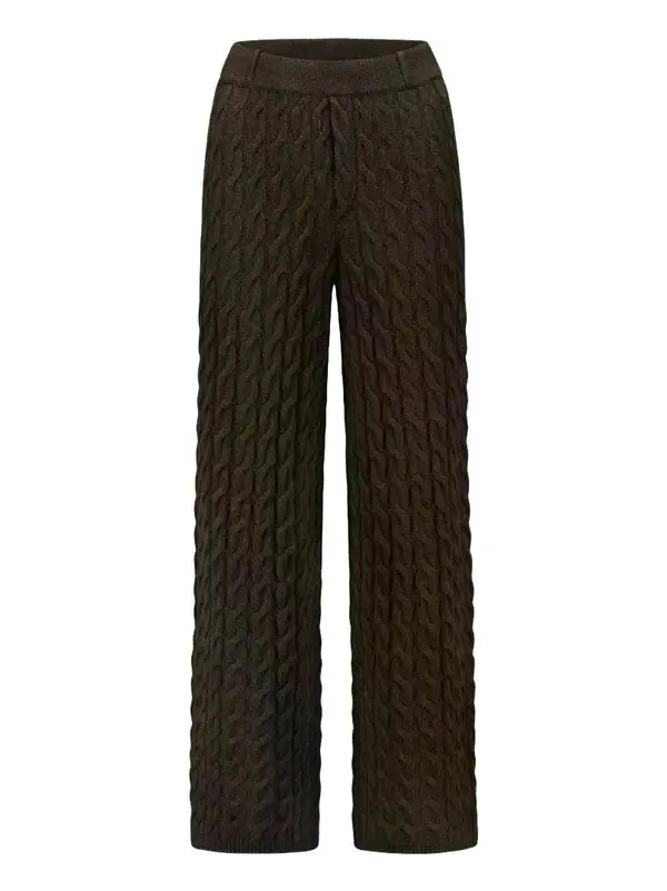 FTC Cable-knit Wide-leg Trousers - Brown