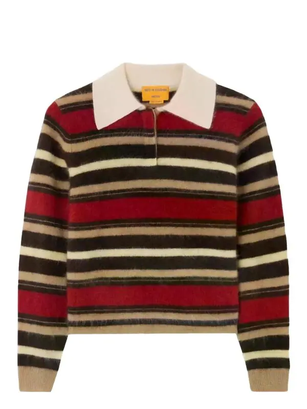 Guest In Residence Striped Cropped Sweater - Brown
