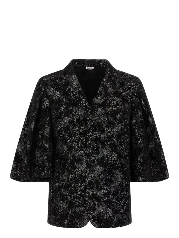 Comme Des Garçons Abstract-pattern Wide-sleeve Blazer - Black
