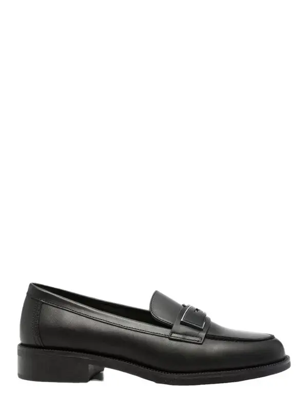 Liu Jo Madison Logo-plaque Leather Loafers - Black