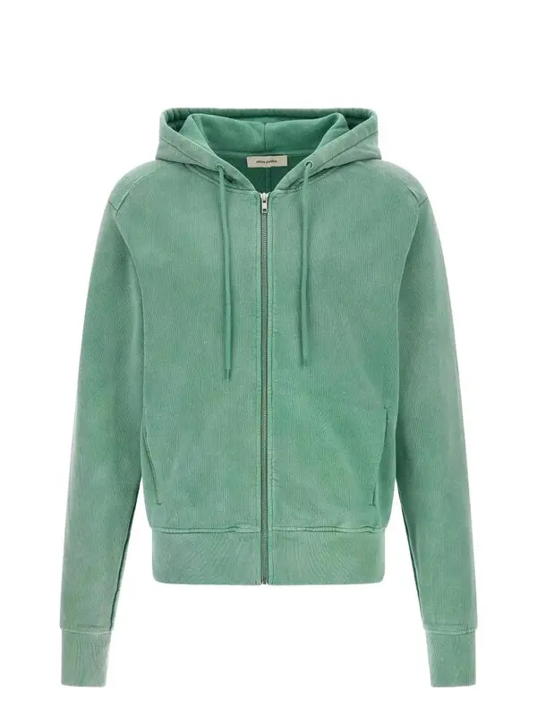 ENTIRE STUDIOS Slim Garment-dyed Zip-up Hoodie - Green
