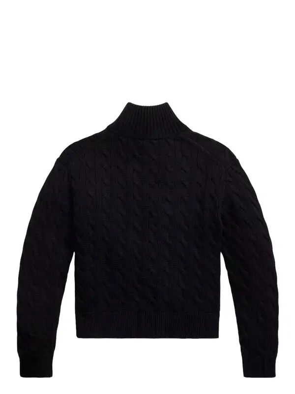 Polo Ralph Lauren Cable-knit Quarter-zip Sweater - Black