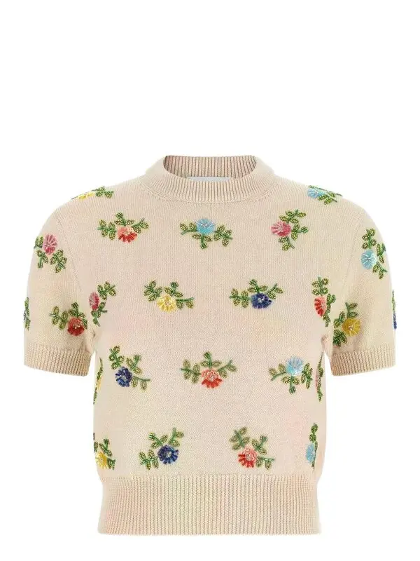 Rabanne Floral-print Top - Neutrals