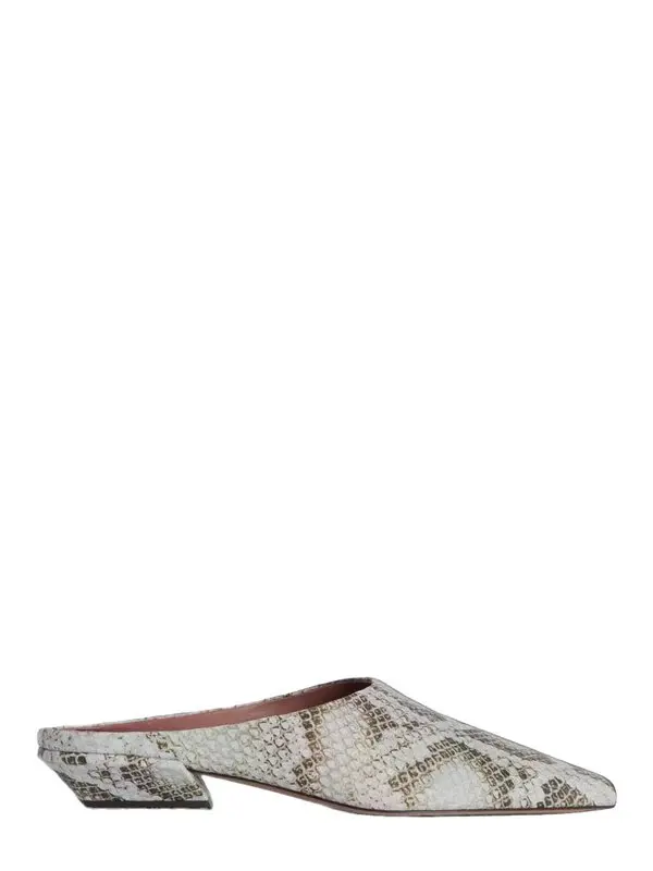 Paris Texas Belle Snakeskin-effect Mules - Neutrals