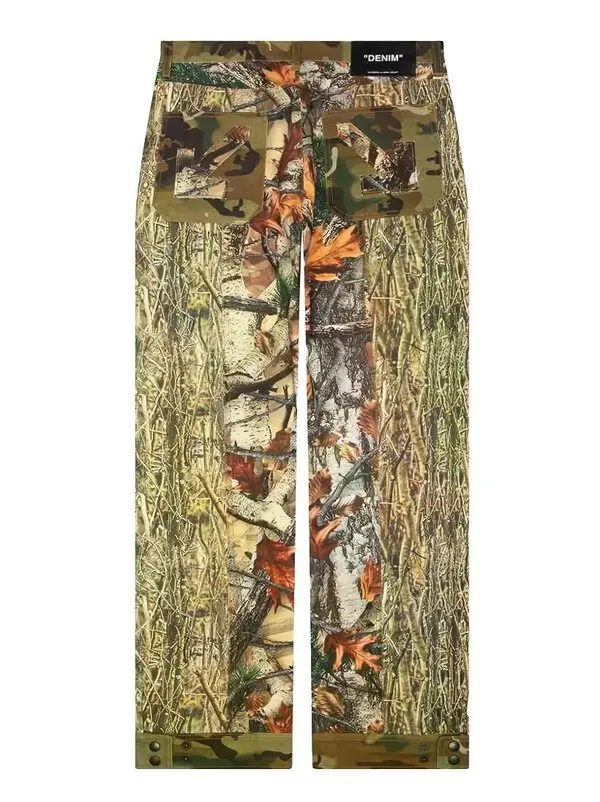 Off-White Camo-print Straight-leg Jeans - Green