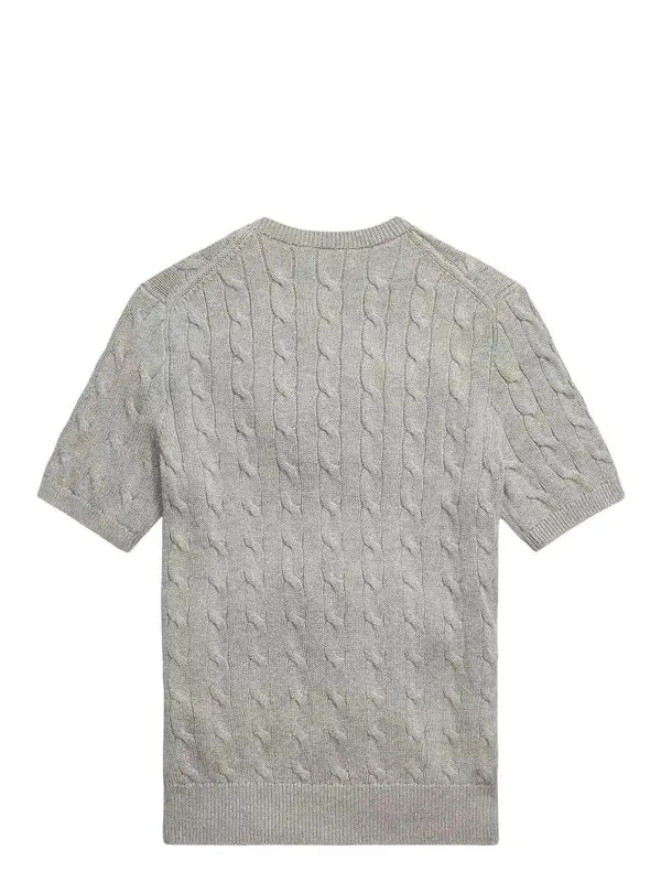 Polo Ralph Lauren Cable-knit Short-sleeve T-shirt - Grey