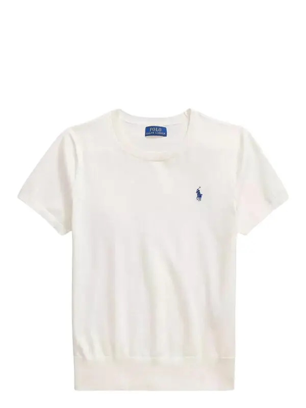 Polo Ralph Lauren Logo-embroidered Short-sleeve Sweater - Neutrals