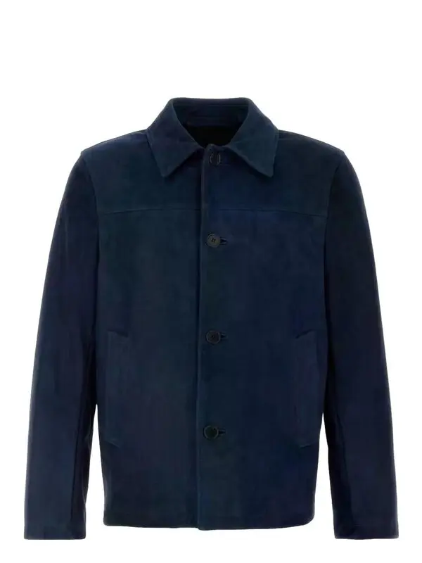 SALVATORE SANTORO Button-up Suede Jacket - Blue
