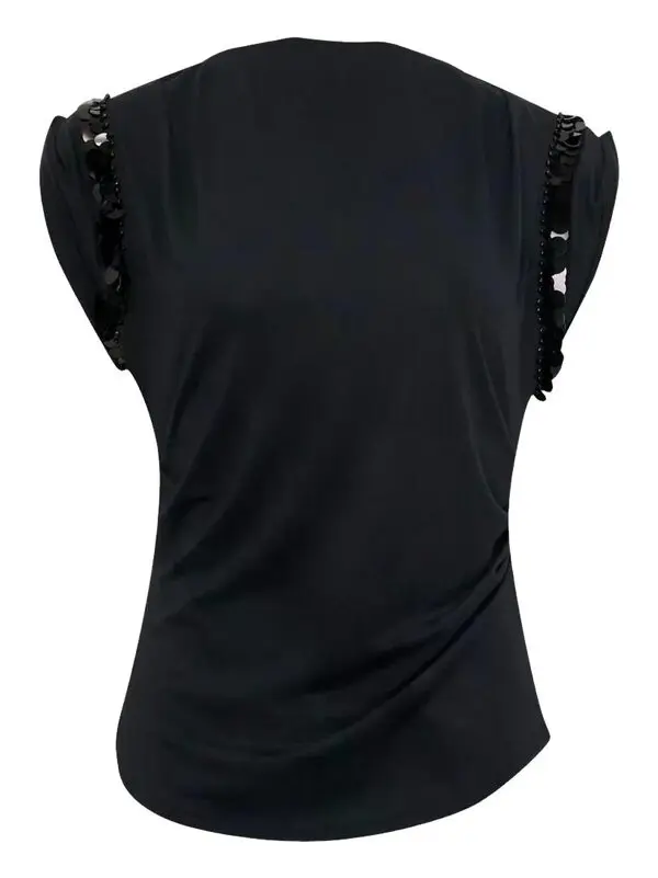 3.1 Phillip Lim Sequin-embellished Ruched T-shirt - Black