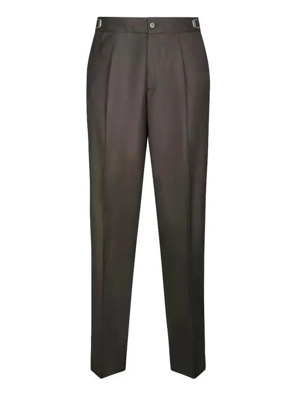 CELLAR DOOR Pleated Side-buckle Trousers - Brown