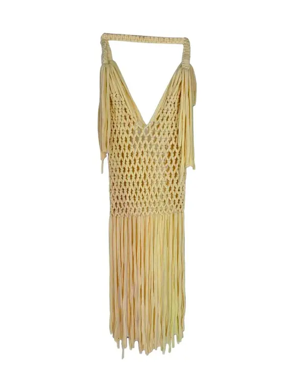 Off-White Macramé Fringed Shoulder Bag - Neutrals