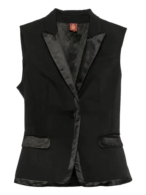 DONDUP 2000s Satin-trim Gilet - Black