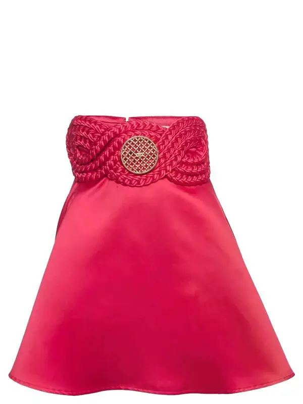Elisabetta Franchi Braided-detail Strapless Mini Dress - Pink