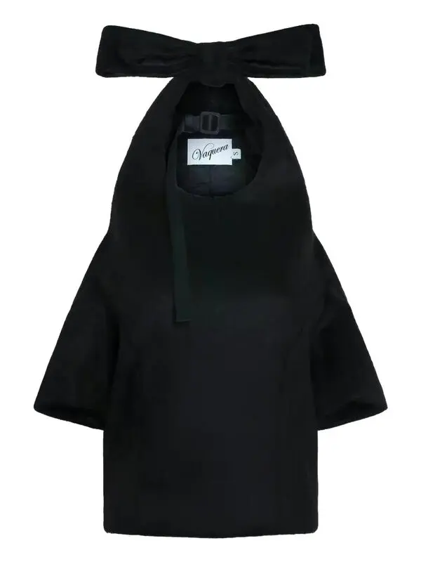 Vaquera Bow-detail Top - Black