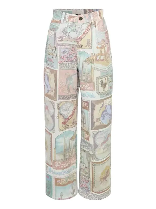 ALEMAIS Andie Graphic-print Jeans - Neutrals