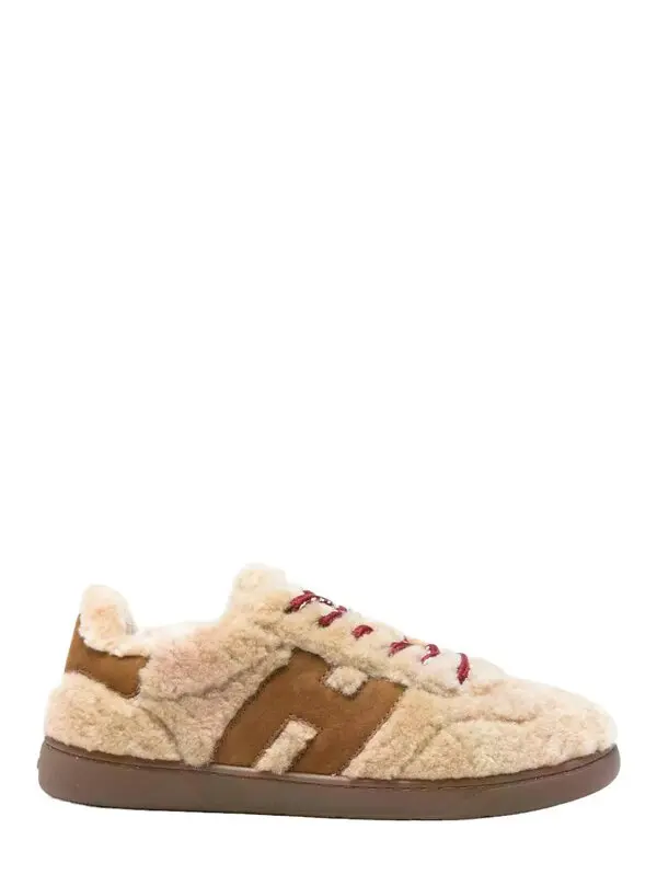 Hogan Shearling H-logo Sneakers - Neutrals
