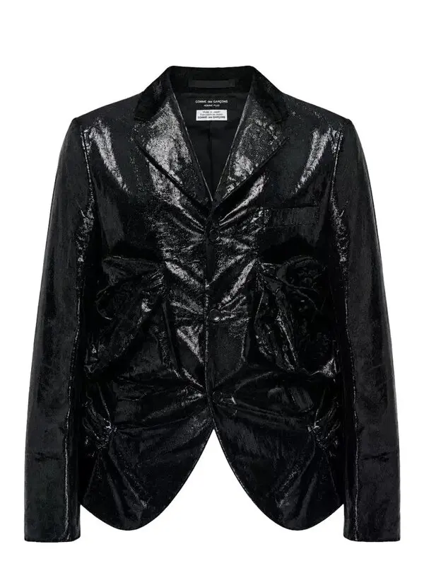 Comme Des Garçons Ruched-detail Blazer - Black