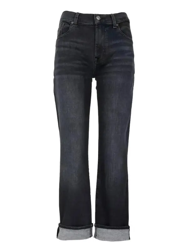 7 For All Mankind Whiskering-effect Jeans - Black