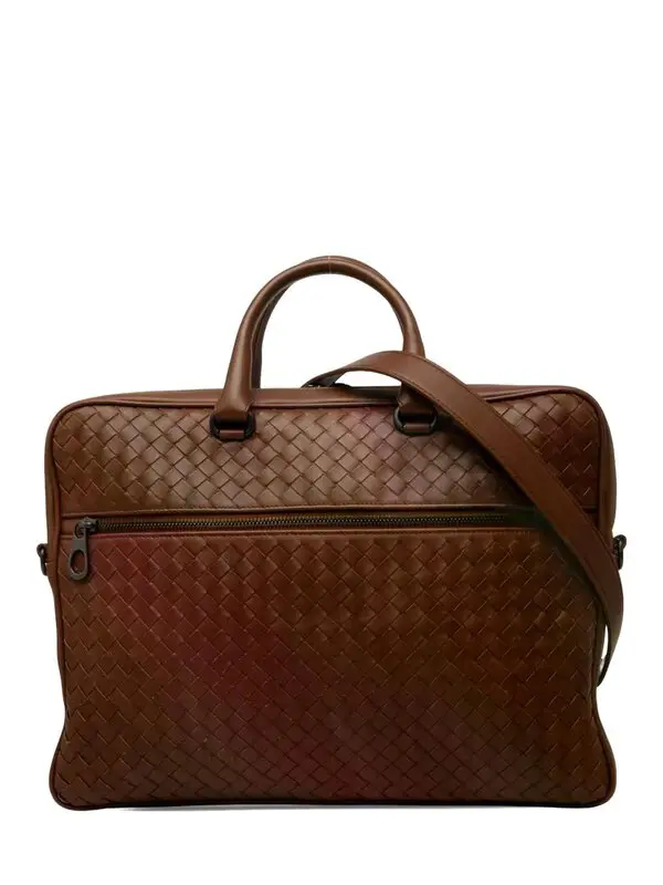 Bottega Veneta 2012-2026 Nappa Intrecciato Briefcase Business Bag - Brown