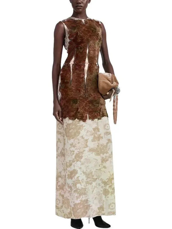 MAISON MARGIELA Tapestry Patch Jersey Maxi Dress - Neutrals
