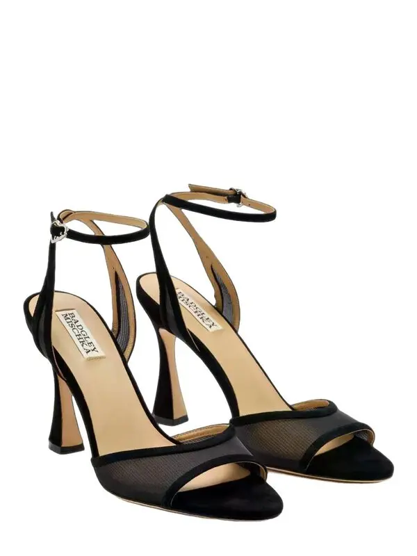 Badgley Mischka Ysabel Mesh-panel Suede Sandals - Black