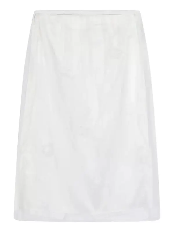 JNBY Mesh-embroidered Layered Midi Skirt - Neutrals