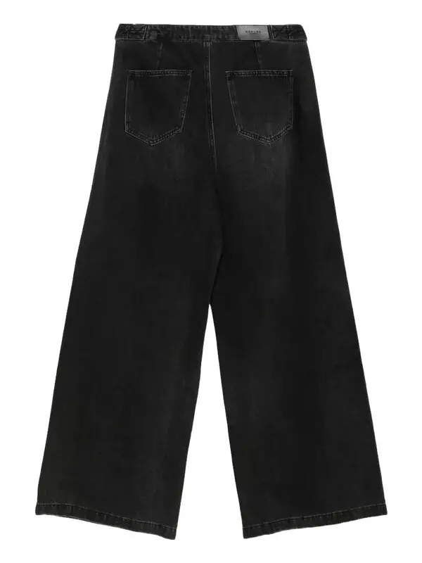 HOMAGE Pleat-detail Wide-leg Jeans - Black