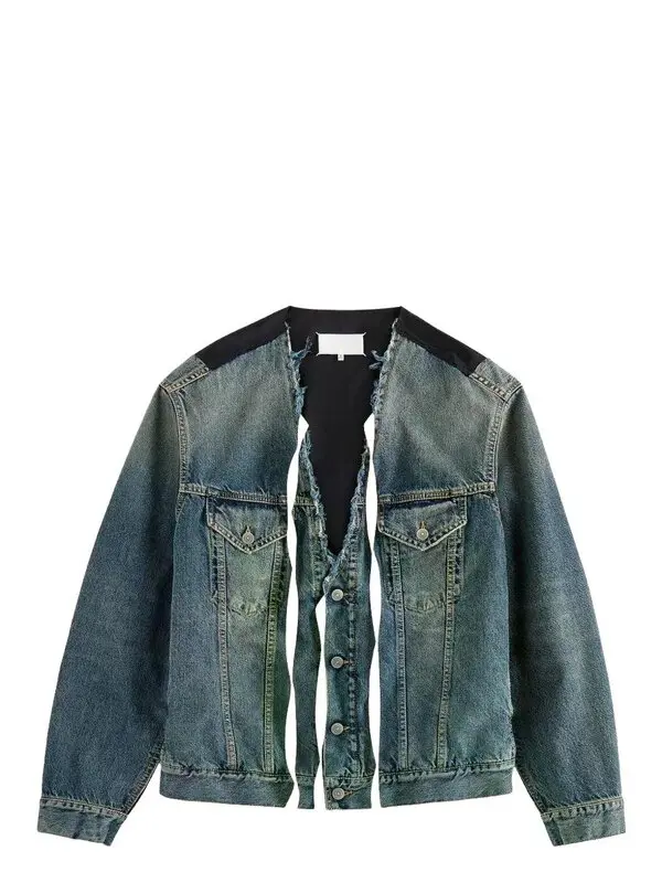 MAISON MARGIELA Bi-material Denim Jacket - Blue