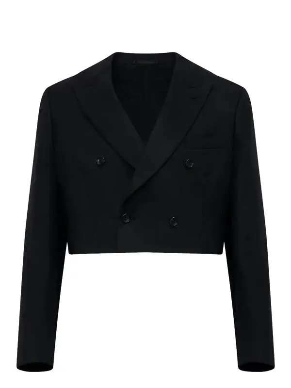 Comme Des Garçons Cut-out Double-breasted Blazer - Black