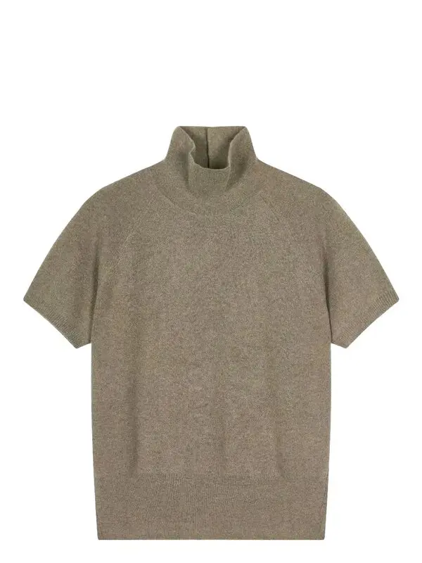 LESS Raglan-sleeve Short-sleeve Sweater - Neutrals