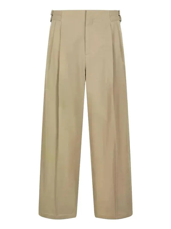 LESS Buckled-waist Pleated Trousers - Neutrals