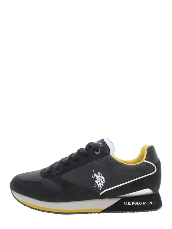 U.s. Polo Assn. Logo-embroidered Panelled Sneakers - Black