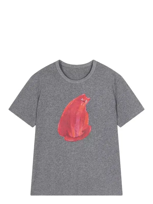 JNBY Cat-print Short-sleeve T-shirt - Grey