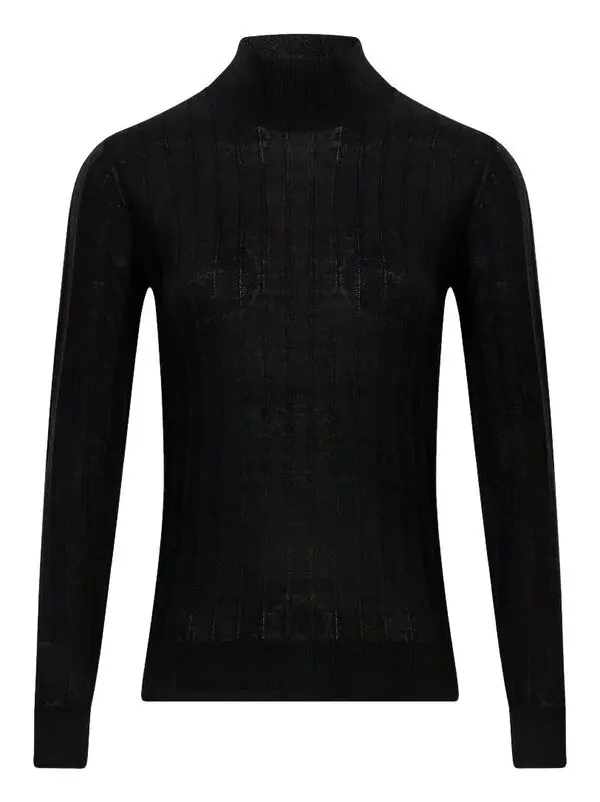 Tagliatore Ribbed-knit Roll-neck Sweater - Black