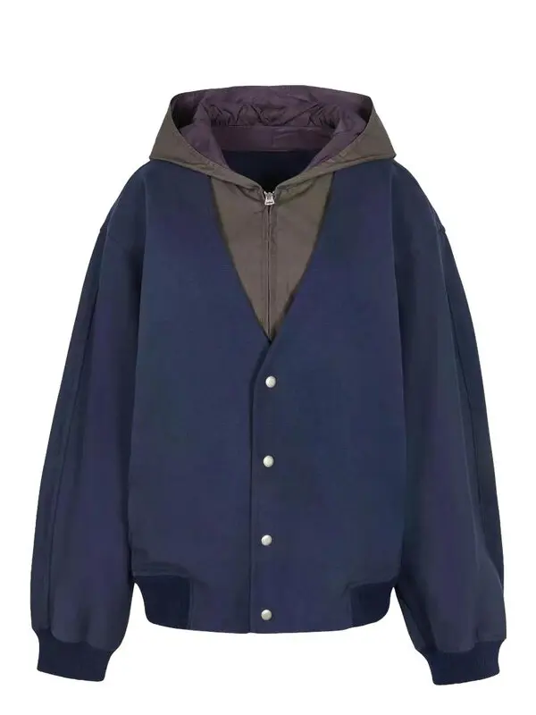 CROQUIS Mock-layer V-neck Jacket - Blue