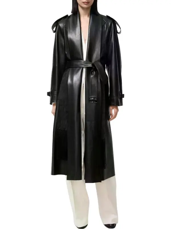 Burberry Leather Lemlair Coat - Black