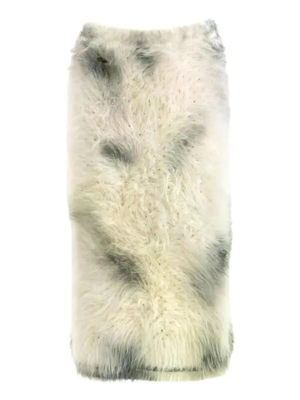 MAISON MARGIELA Fuzzy-texture Midi Skirt - Neutrals